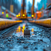 Scaffolding, background and ground for building, construction site and ...