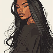 Portrait, digital art and illustration of a young woman for artist ...