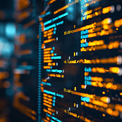 Code, internet and big data connection for cloud storage, artificial ...