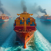 Cargo ship, Ocean and container for trade, transport, and economics ...