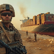Cargo ship, soldier and container for Security, transport, and ...