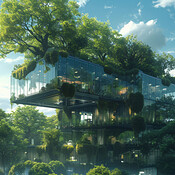 Architecture, sustainability and environment with buildings in city for ...