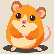 Hamster, illustration and digital art of an animal isolated on a ...
