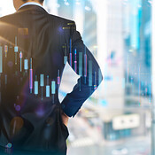 Anonymous, business and man in the city for stock market , entrepreneur ...