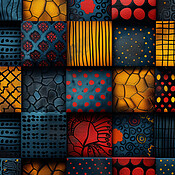 Ethnic, art and abstract square pattern for background, wallpaper and ...