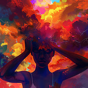 Art, woman or storm as pain, burnout of depression as creative ...