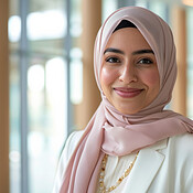 Muslim, portrait and lawyer woman with hijab for confidence, smile and ...