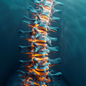 Spine, inflammation and back pain or injury x ray for vertebra pressure ...