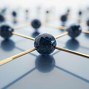 Abstract, marble and background with network, model and connection for ...