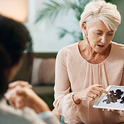 Therapist, patient and inkblot test in therapy for psychology analysis ...