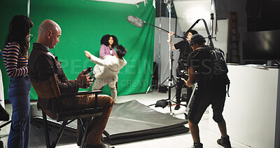 People, acting and filming with stabilize on set for commercial ...