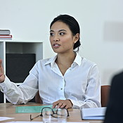 Giving her team some valuable input | Buy Stock Photo on PeopleImages ...