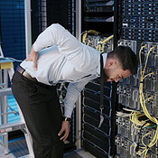 Improper bending, painful back | Buy Stock Photo on PeopleImages ...