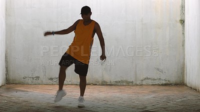 Hip hop dance man, urban dancer portrait and performance with energy ...