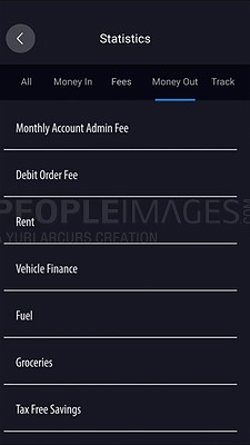 Banking app, phone screen and dashboard with financial statistics, ui ...