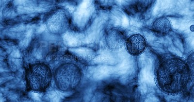 Microscope, virus and zoom of bacteria science technology in medical ...