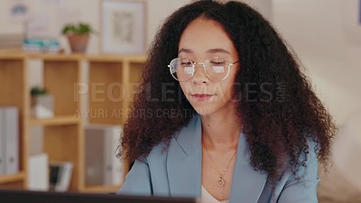 Business woman, face or vision glasses and technology reflection in ...