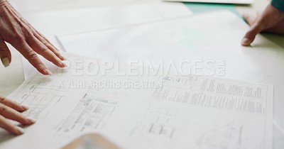 Handshake, blueprint and architects meeting, planning and working on ...