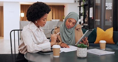 Teamwork, diversity and meeting with a muslim business woman and ...