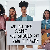 Group, women and protest poster for justice empowerment, diversity ...