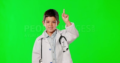 Green screen, superhero and child with poster for donation, charity and ...