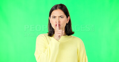 Green screen, funny face expression and happy woman posing with tongue ...