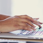 Letting her fingers do the heavy lifting | Buy Stock Photo on ...