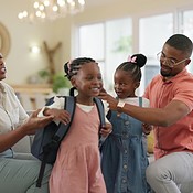 Family Getting Ready In The Morning