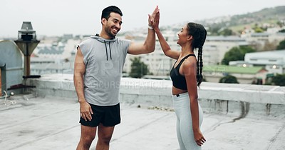 Asian man, fitness and jumping rope on rooftop in city for workout ...