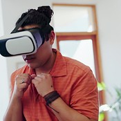 Virtual reality, man and boxing video games in home for multimedia ...