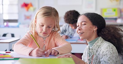 Education, answer and students and boy in classroom for learning ...