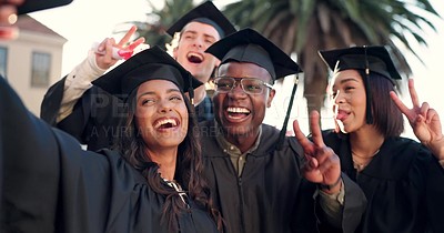 Happy people, applause and graduation in celebration for diploma ...
