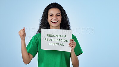 Woman, activist and reduce for recycle and reuse for sustainability ...