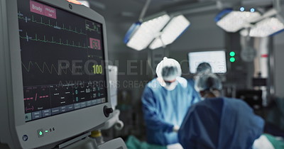 ECG, screen and machine for cardiology in surgery, operation theater or ...