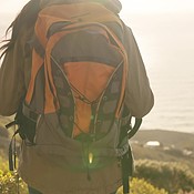 Backpacking, hiking and woman with fitness, adventure and fresh air ...