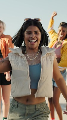 Women, dancing together and friends as gen z, energetic and dancer ...