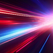 Flare, light and flash stripe lines in hyperspace tunnel with laser ...