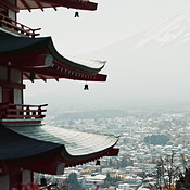 Japanese temple, pagoda building with nature and architecture, religion ...