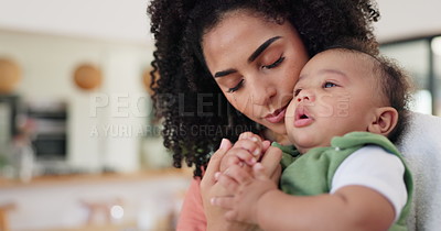 Family, happy and mother carrying baby for bonding, relationship and ...