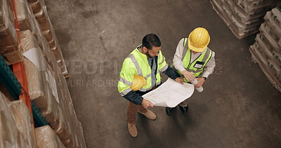 Distribution, paperwork and people in warehouse for stock inspection ...