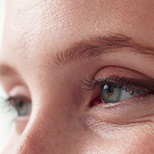 Blinking, eyes and lashes for health of vision, closeup and sight for ...