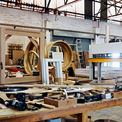 Construction equipment, woodwork and timber in workshop factory and ...