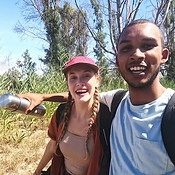 Face, hiking vlog and live streaming with couple, online and eco travel ...
