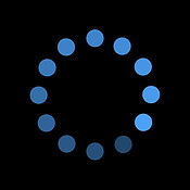 Loading, digital and glowing circle for internet with connectivity ...