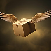 Delivery, wings and courier package for ecommerce, logistics and ...