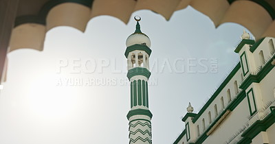 Islamic, building and mosque or architecture outdoor for religious ...