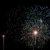 Fireworks, particles and texture for background with sparkle, burst and ...