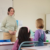 Student, presentation and oral in classroom for learning, development ...