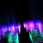Data, speed and neon map with digital system infrastructure ...