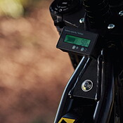 Ebike, speedometer and rider for sports outdoor with extreme riding ...